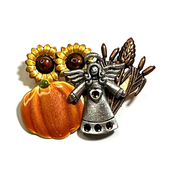 Vintage KC Kenneth Cole Harvest Angel Sunflower Pumpk… - Gem