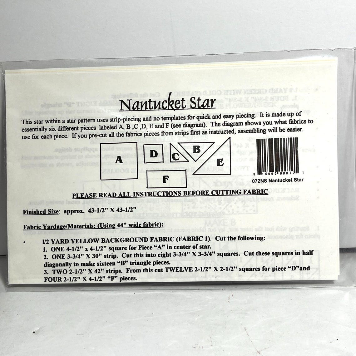 Nantucket Star Template Free Strip Pieced Quilt Pattern - Etsy