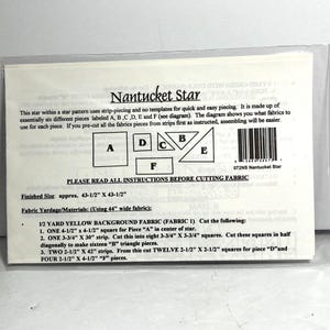 Nantucket Star Template Free Strip Pieced Quilt Pattern - Etsy