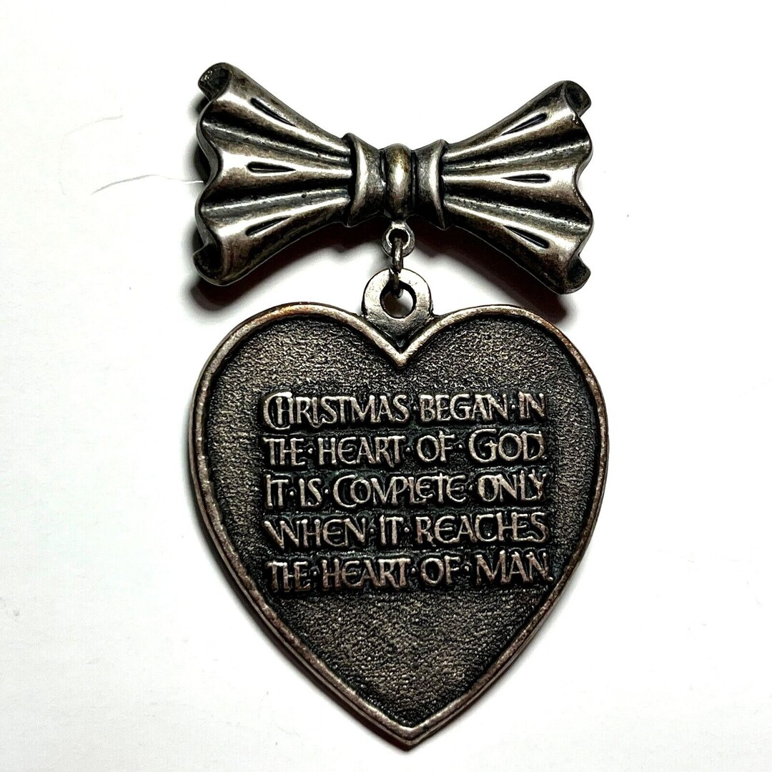 Vintage Camco Christmas Heart With Quote Lapel Pin Brooch - Etsy