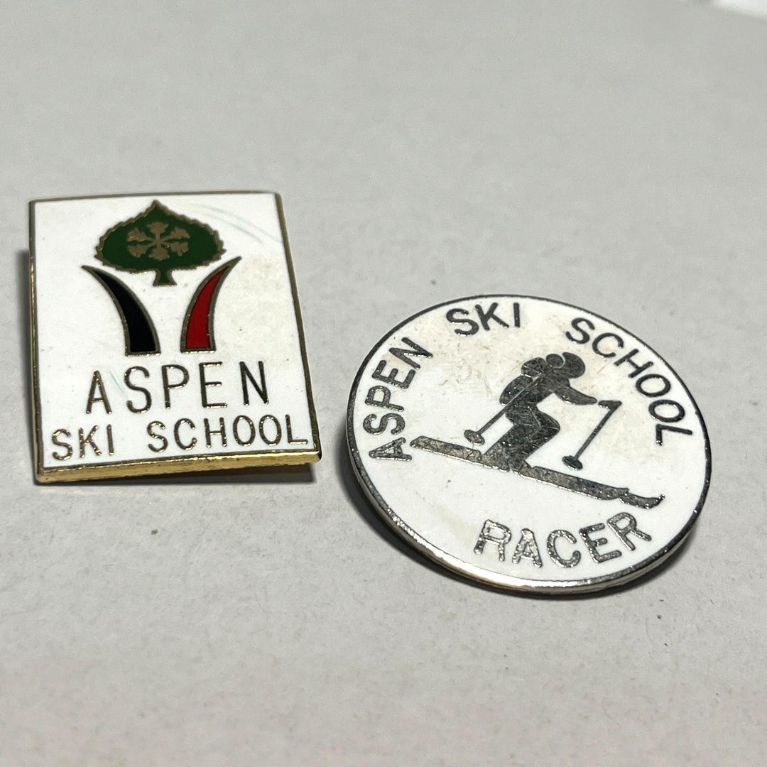 Vintage Aspen Ski School Enamel Pins Set of 2 - Etsy