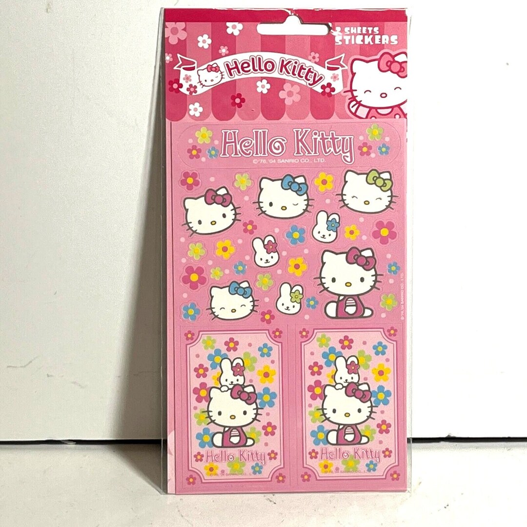 Sanrio Hello Kitty Stickers Spring Flowers Bunny 2004 - Etsy