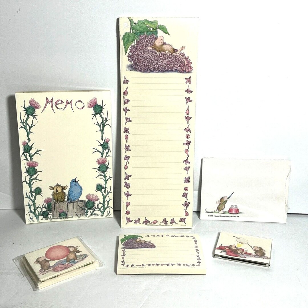 House Mouse Designs Notepads Mini Note Cards Magnet Set - Etsy