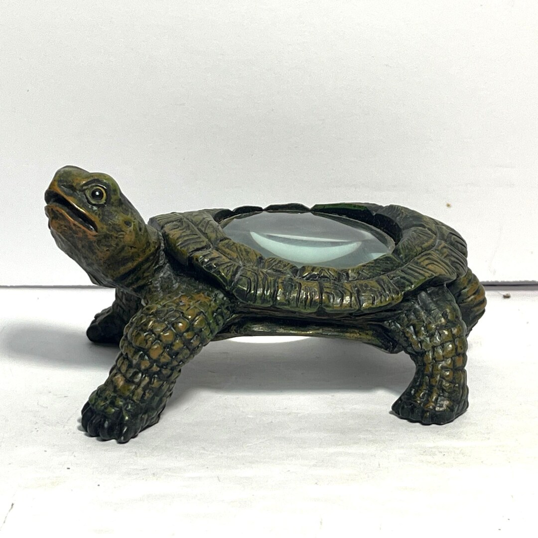Vintage Turtle Resin Magnifying Glass Desktop Reading Magnifier Office ...
