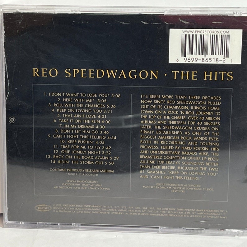 REO Speedwagon the Hits CD 2002 - Etsy