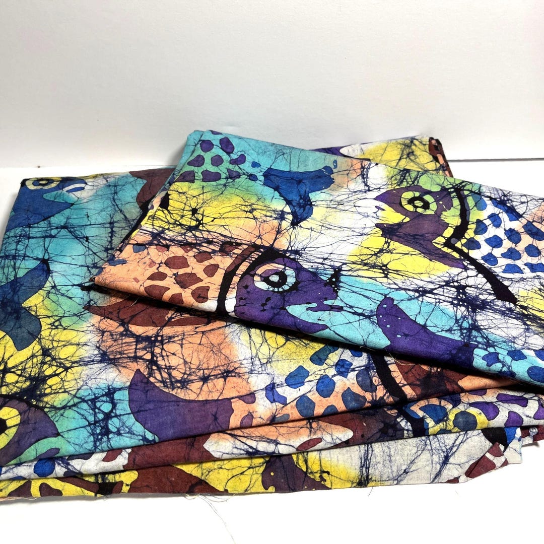 Fish Batik Cotton Quilting Fabric READ DETAILS - Etsy