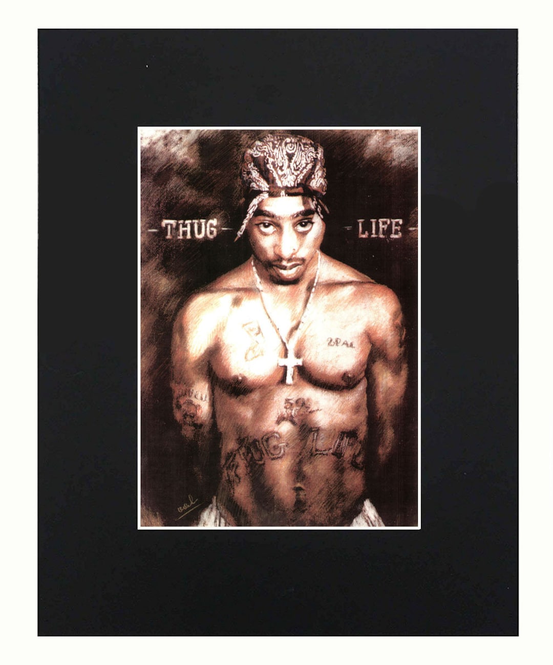 Tupac Shakur Rapper Hip Hop Legend Portrait Art Artworks Print Picture ...