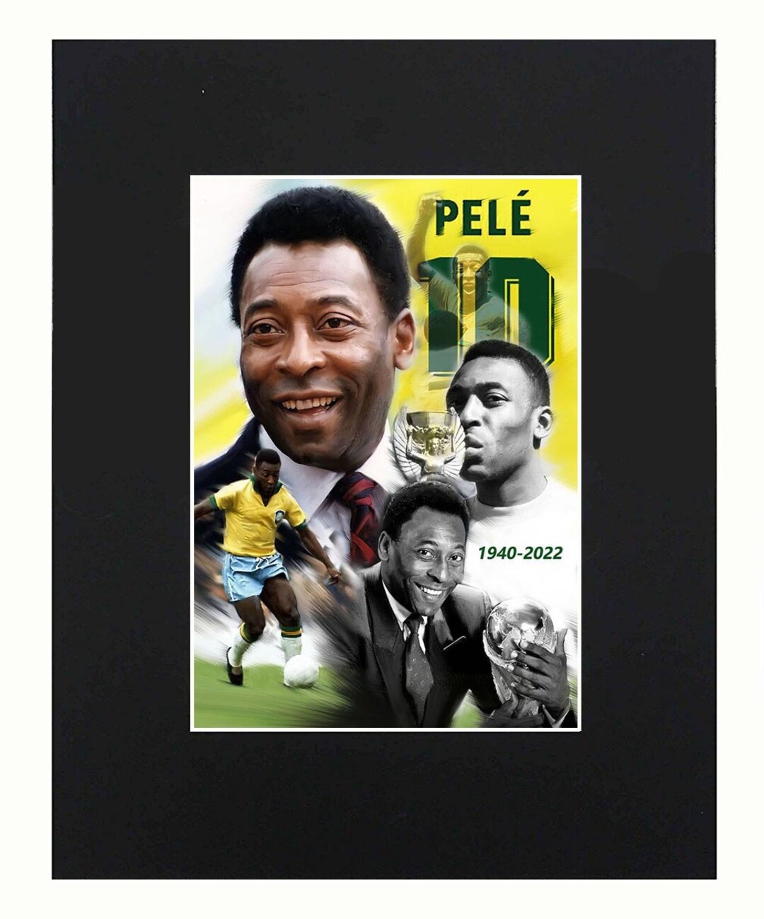 Pele Soccer Legend the King of Football Brazil Portrait Print Picture ...