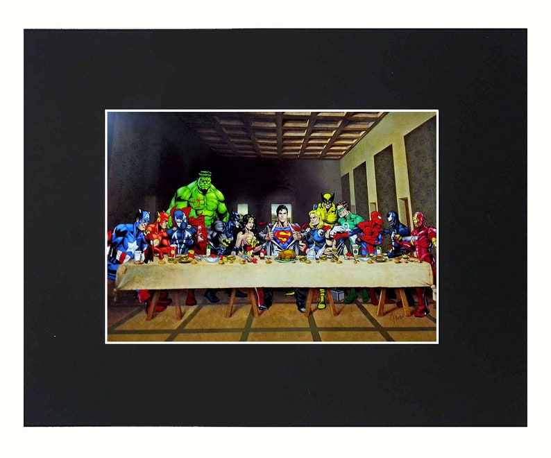 Superhero the Last Supper Portrait Art Artworks Print Picture ...