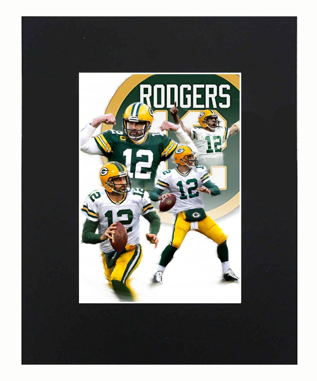 Aaron Rodgers Green Bay Packers Portrait Art Print Picture Photograph ...