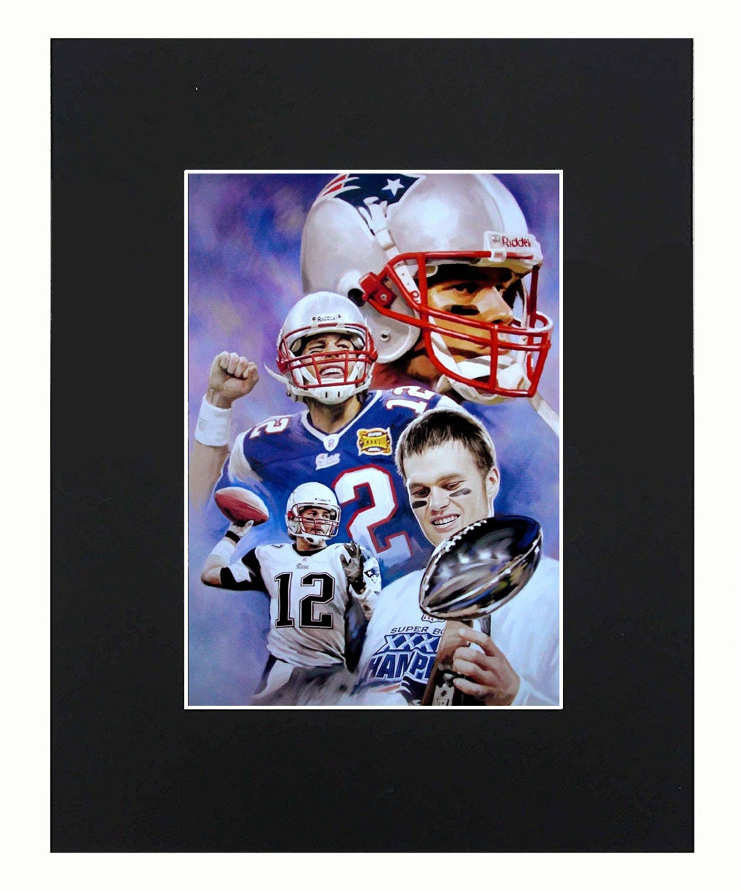 New England Patriots Tom Brady Football Portrait Art Artworks Print ...