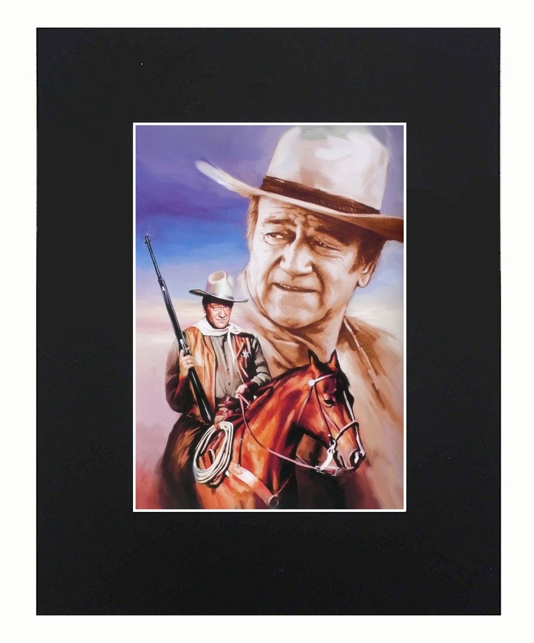 John Wayne Portrait Art Artworks Print Picture Photograph Small Poster ...