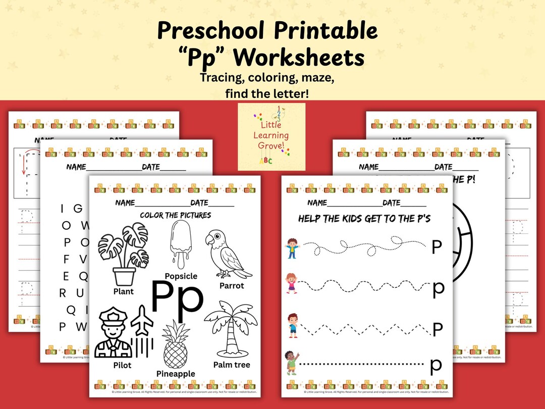 Letter P Worksheets – Preschool Alphabet Activities – Tracing, Coloring ...