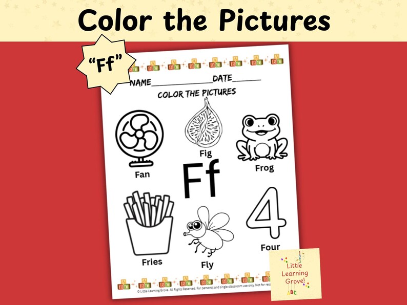 Letter F Worksheets – Preschool Alphabet Activities – Tracing, Coloring ...