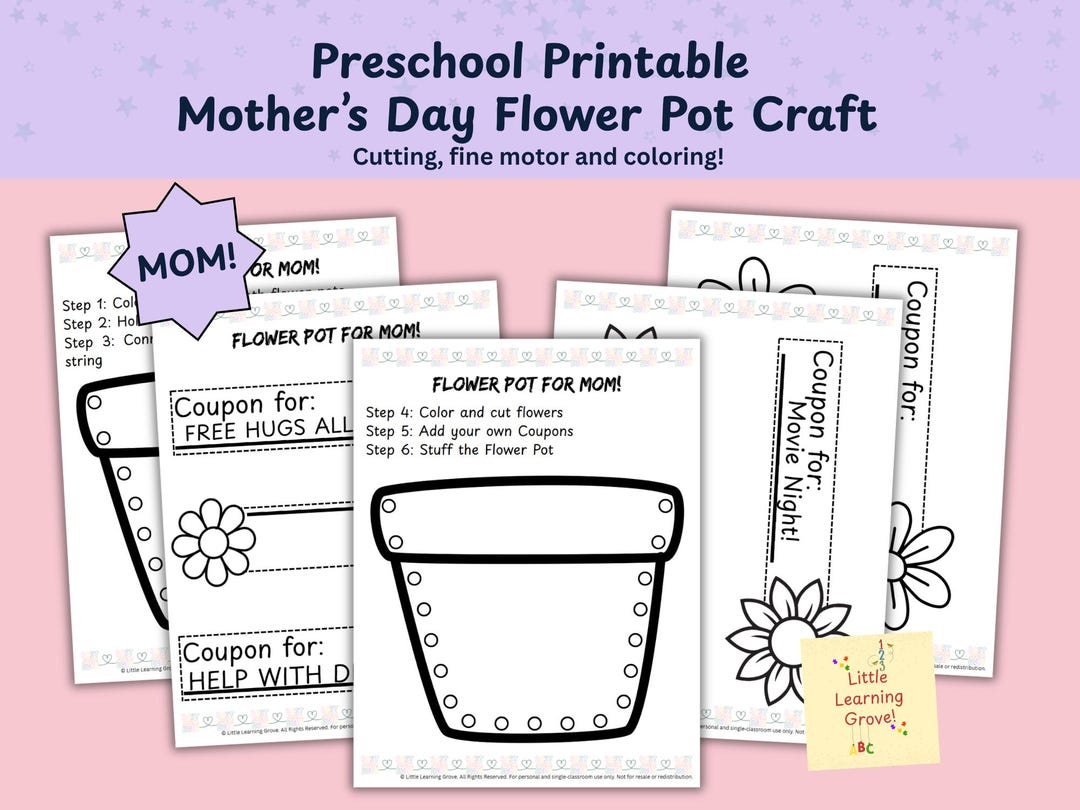Mother's Day Flower Pot Craft | A Sweet Set of Activities for Kids to ...