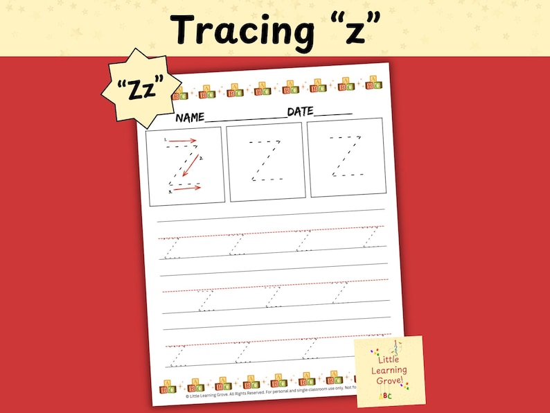Letter Z Worksheets – Preschool Alphabet Activities – Tracing, Coloring ...