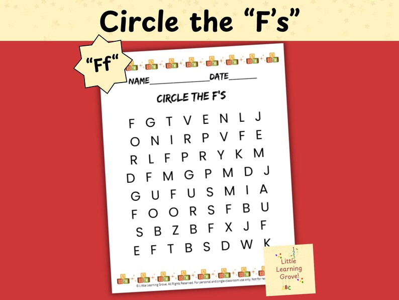 Letter F Worksheets – Preschool Alphabet Activities – Tracing, Coloring ...