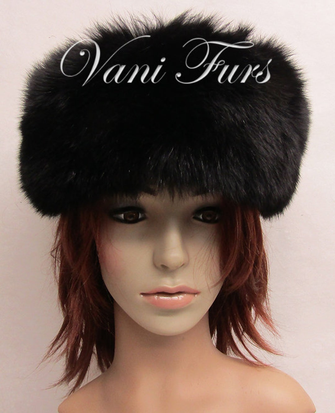 Real Black Dyed Fox Fur Head Band Scarf - Etsy