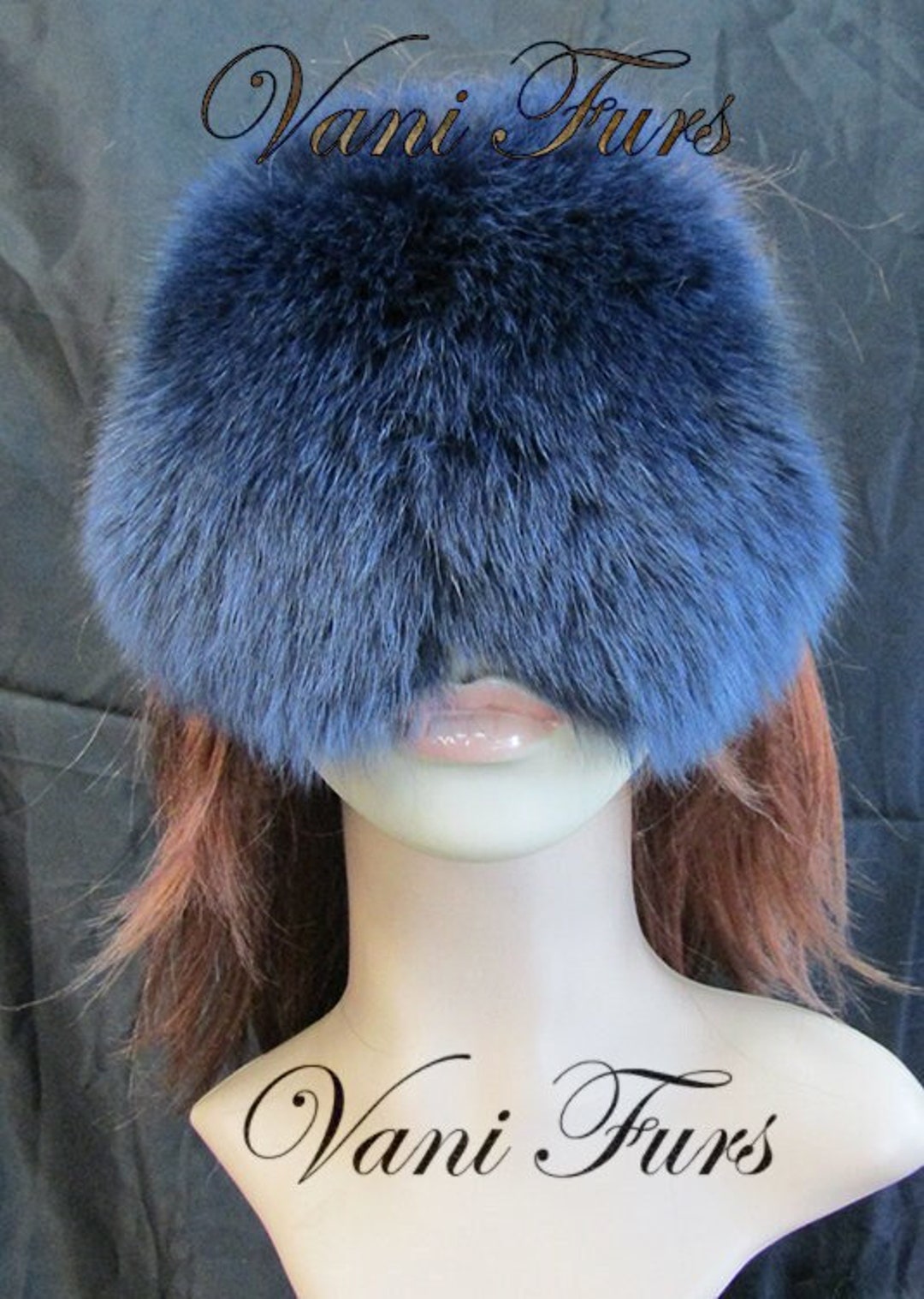 Navy Blue Fox Fur Sleep Mask Blindfold - Etsy