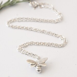 Silver Bee Necklace, Bee Pendant, Bee Jewellery, Sterling Silver ...