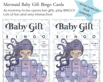 Bingo Mermaid Baby Shower Printable Game. Under the Sea INSTANT ...