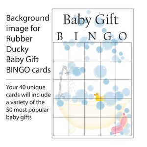 20% OFF- Baby Shower Game, Rubber Ducky Theme, Baby Gift BINGO Game ...