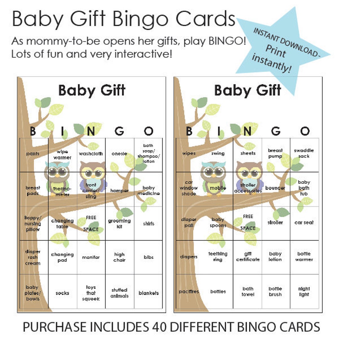 20% OFF- Baby Shower Game, Owl Theme, Woodland Creatures, Baby Gift ...