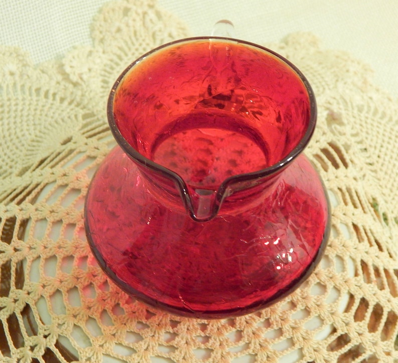 BLENKO Ruby Crackle C. 1945 Mini-Pitcher of Blown Glass | Etsy