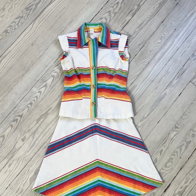 Rainbow Striped 70s - Etsy