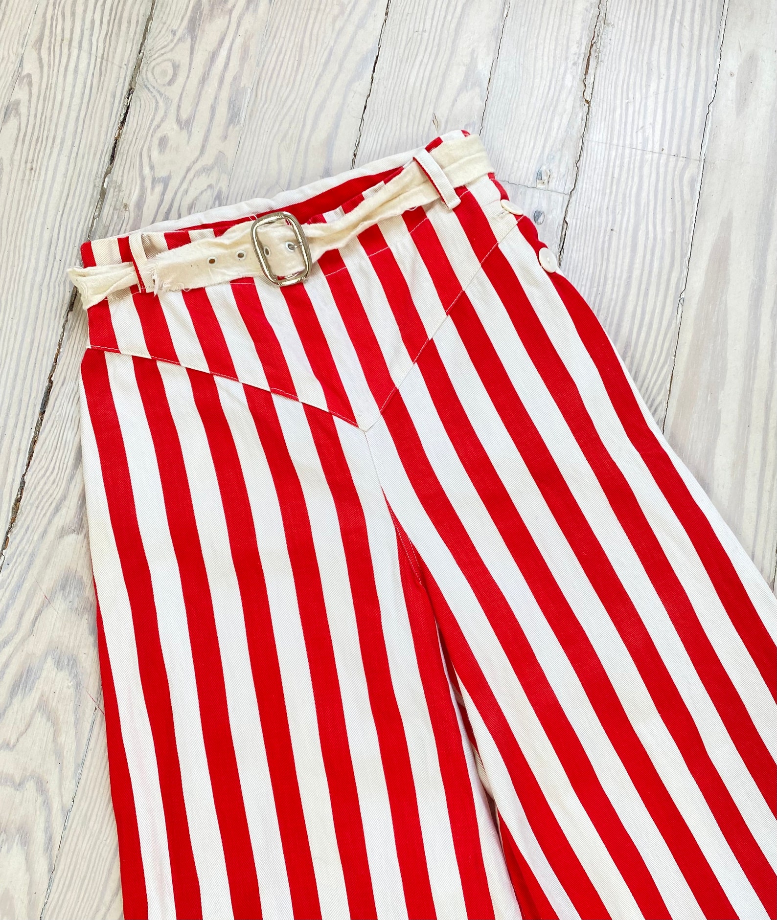 Vintage 30s Pants / 1930s Red Striped Sportswear Trousers / XXS - Etsy