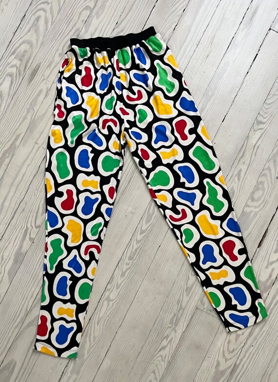 1980s Set / 90s Colorful 2 Piece Pant Set by Adrienne… - Gem