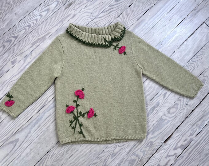 1960s Sweater / 60s Darling 3d Floral Sweater / Medium - Etsy