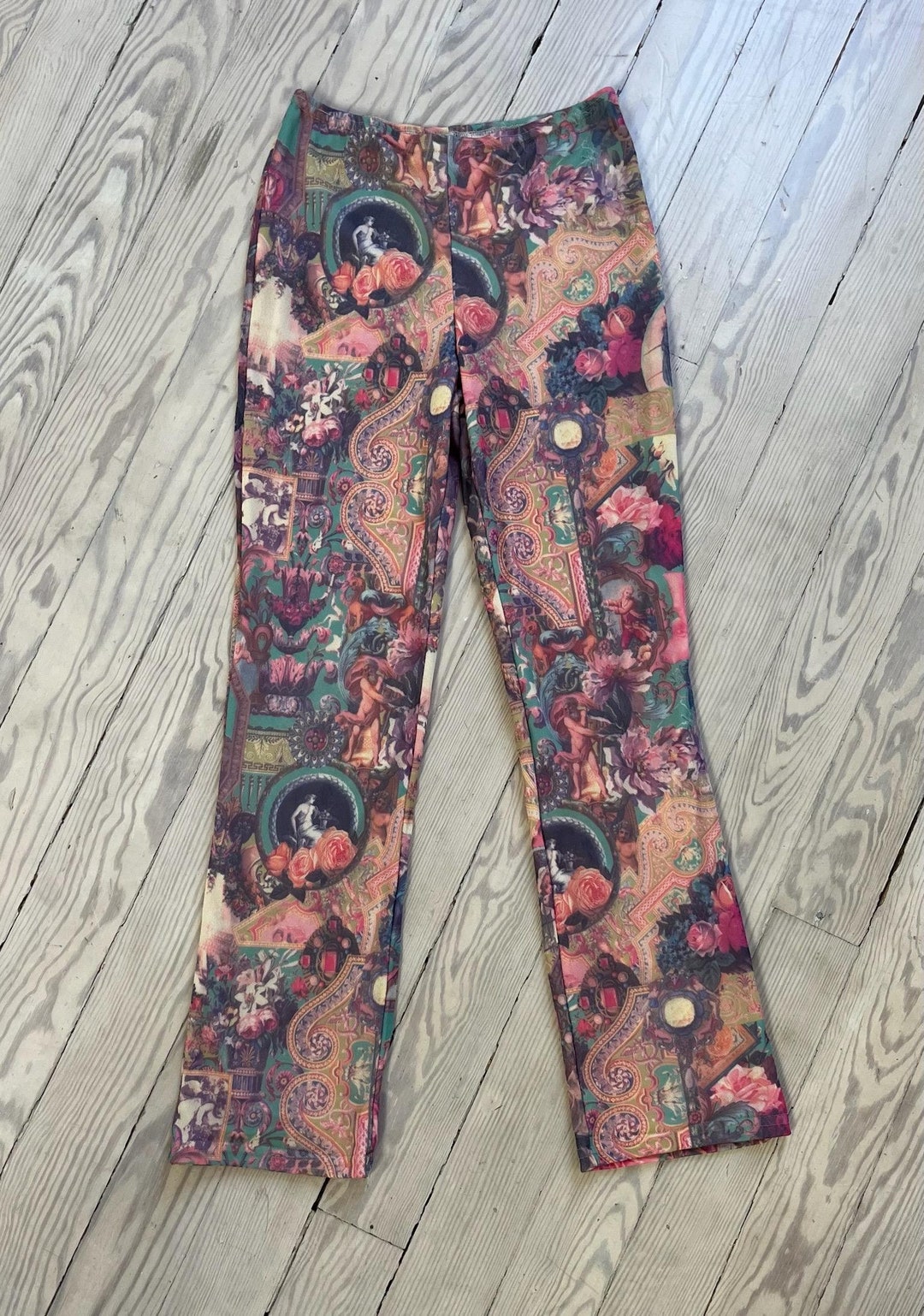 1990s Pants / 90s Novelty Print Mesh Pants /small - Etsy