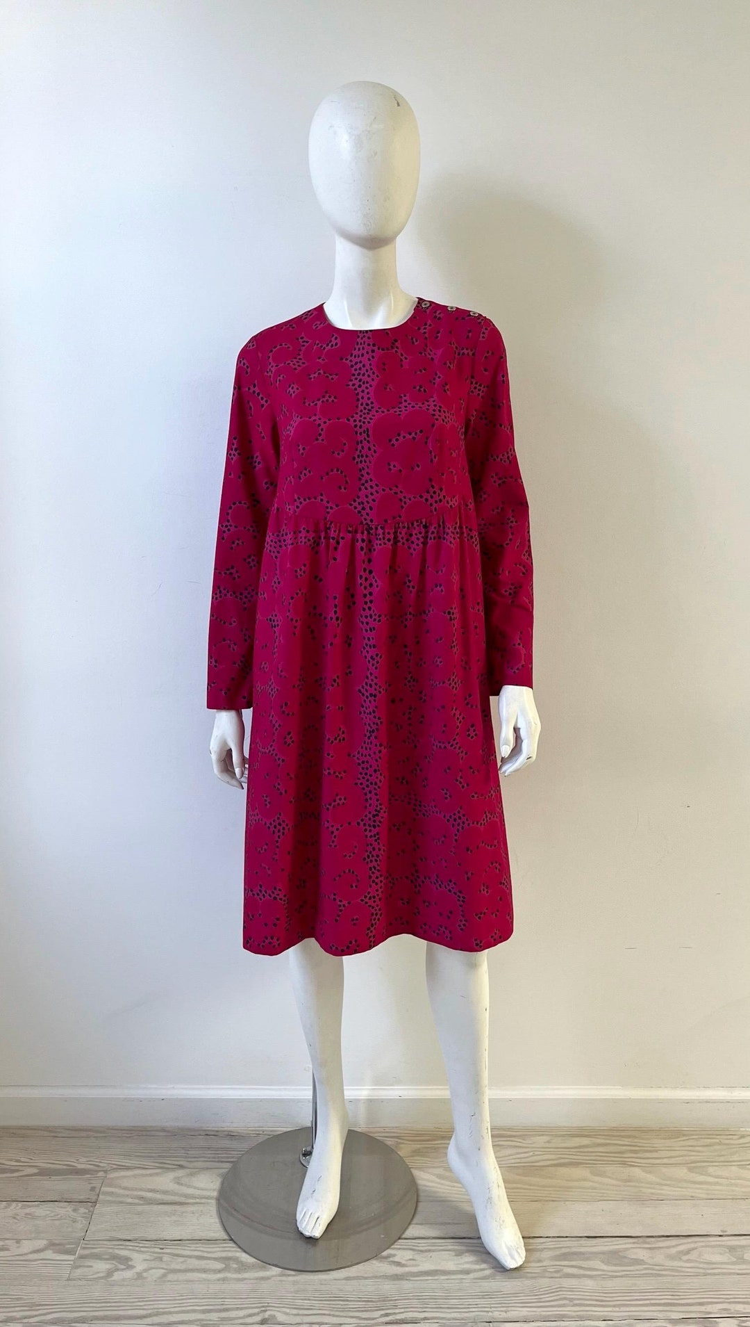 1960s Dress / 1963 Marimekko Design Research Magenta Dress / Large - Etsy