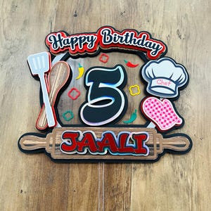 Cooking Birthday Cake Topper / Chef Birthday / Cook Birthday / Kitchen ...