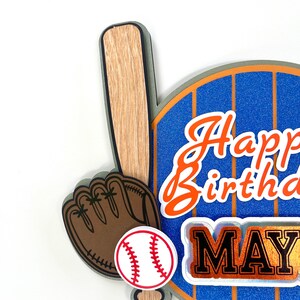Baseball Cake Topper/ Mets Inspired / NY Mets Birthday/ Baseball ...