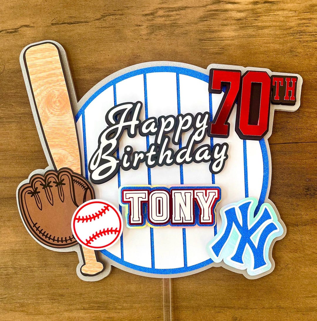 Baseball Cake Topper/ Yankees Inspired / Yankees Birthday/ Baseball ...