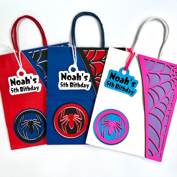 Spider Man Birthday Bags - Etsy