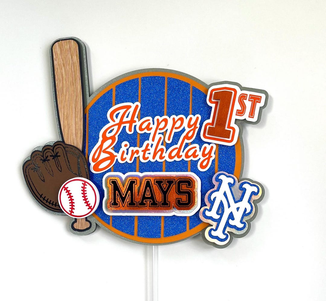 Baseball Cake Topper/ Mets Inspired / NY Mets Birthday/ Baseball ...