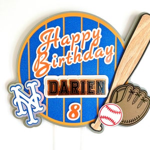 Baseball Cake Topper/ Mets Inspired / NY Mets Birthday/ Baseball ...
