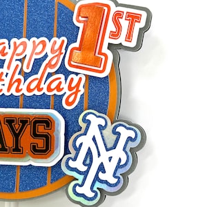 Baseball Cake Topper/ Mets Inspired / NY Mets Birthday/ Baseball ...