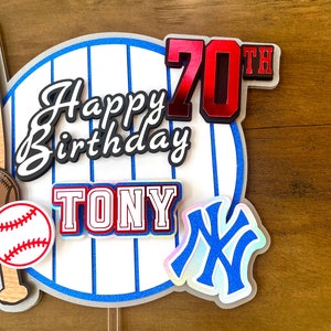 Baseball Cake Topper/ Yankees Inspired / Yankees Birthday/ Baseball ...