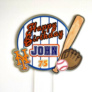 Baseball Cake Topper/ Mets Inspired / NY Mets Birthday/ Baseball ...