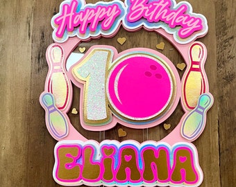 Bowling Birthday Cake Topper Bowling Party Cake Topper Bowling Cupcake ...