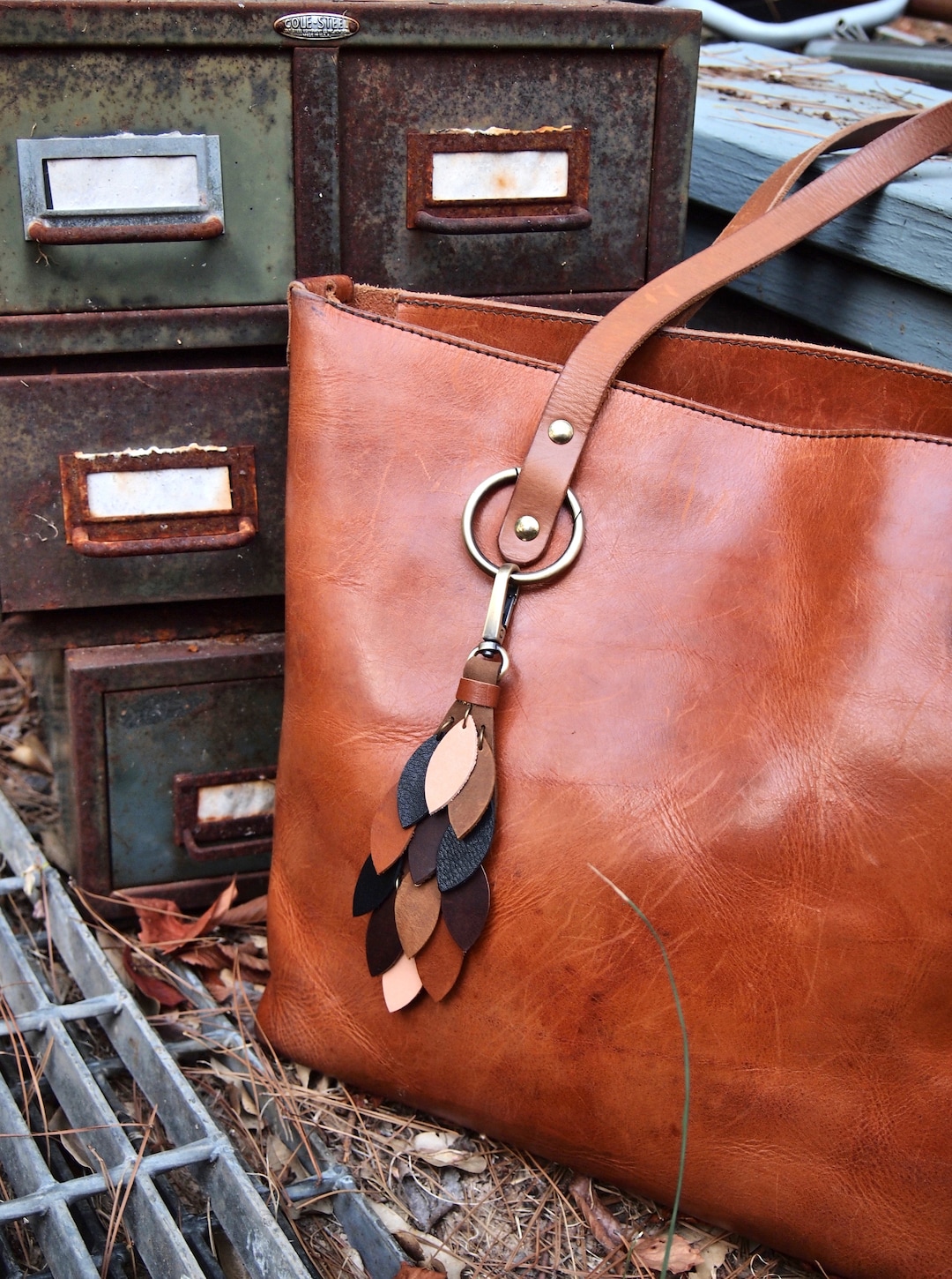 Leather Waterfall Purse Charm Tassel Hand Made With Variety of Leather ...