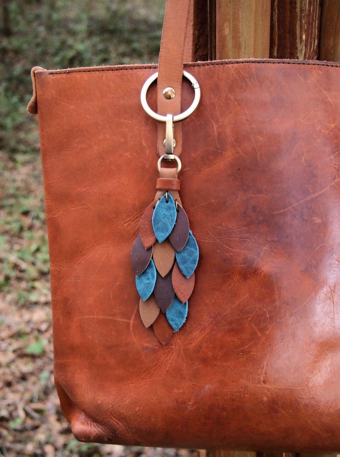 Leather Waterfall Leather Purse Charm Tassel Hand Made With Variety of ...