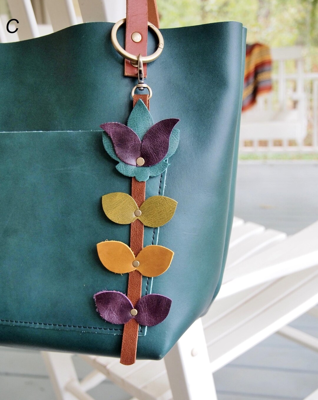 Leather Flower Bag Charm Tassel Beautiful Handmade Snap Purse Tassel - Etsy