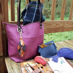 Leather Waterfall Purse Charm Tassel Hand Made With Variety of Leather ...