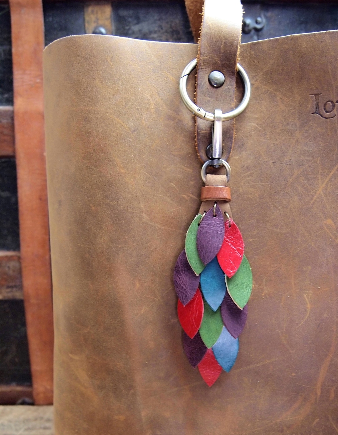 New Colors Jewel Tones Leather Waterfall Purse Charm Tassel Hand Made ...