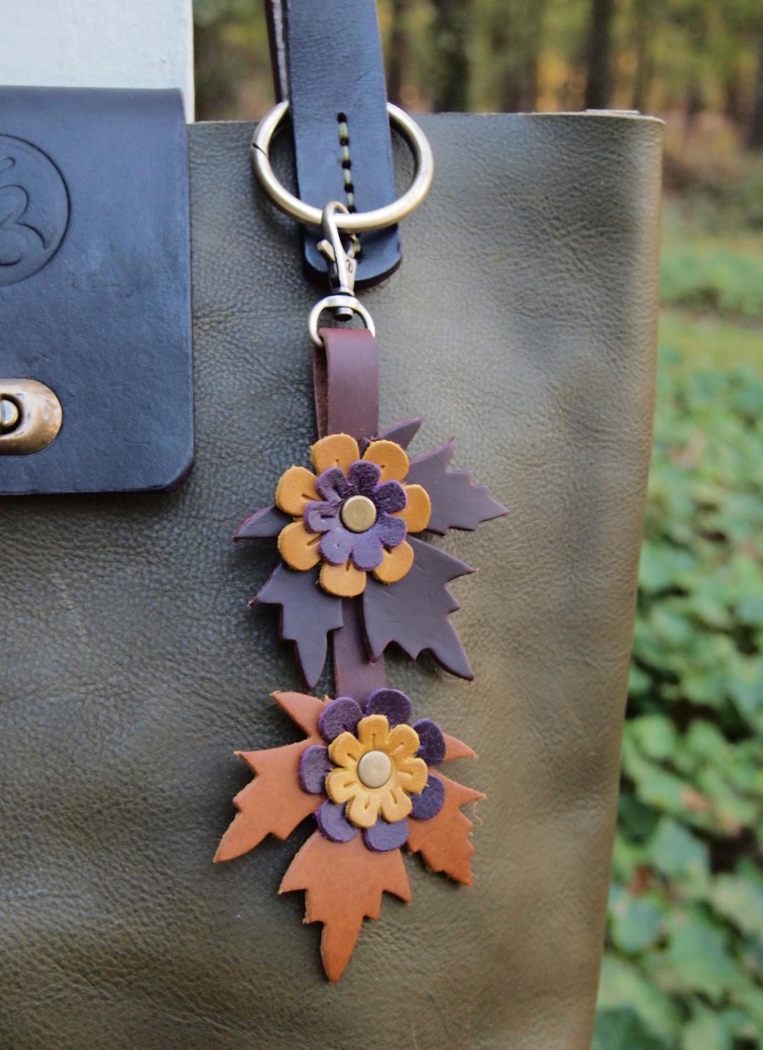 New for Fall, Autumn Leaves With Flowers, Charm Tassel Beautiful ...